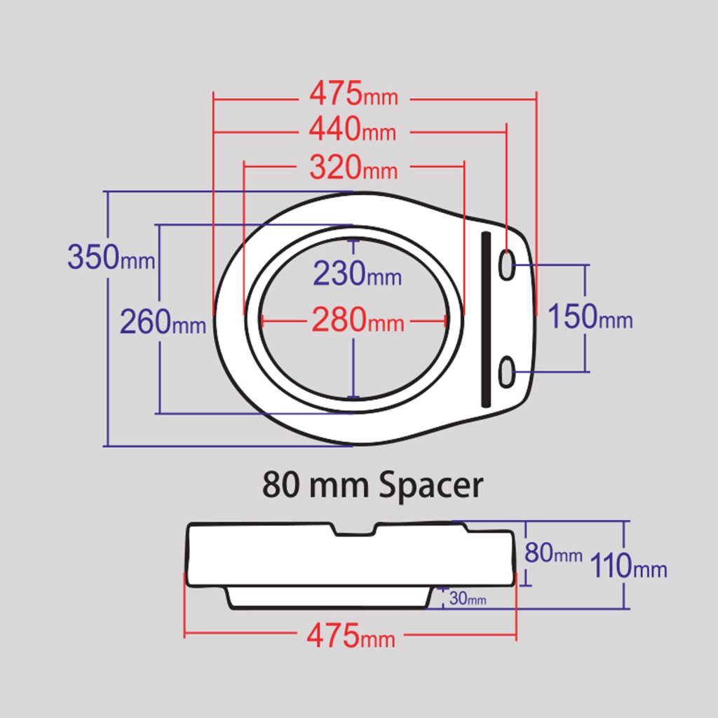 Spacer 80mm - The Bidet Shop